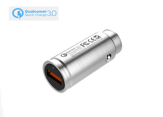 Stainless Steel Single Port Universal Mobile Phone Car Charger 3A / 9V 2A