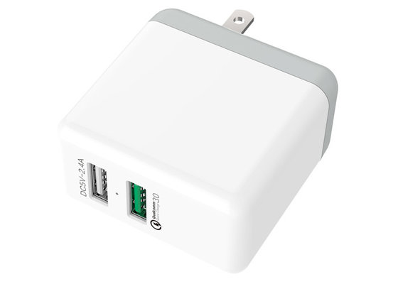 Portable Dual USB Ports Mobile Phone Fast Charger CE ROHS FCC Certification