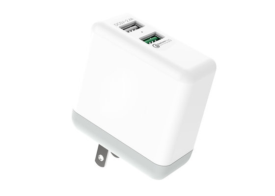 2 USB Ports Quick Mobile Phone Cell Phone Wall Charger with QC3.0 Certification