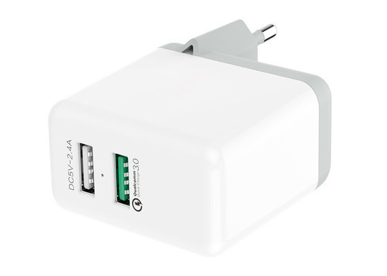 PC+ABS, UV coated Quick Mobile Phone Charger, QC 3.0 Fast Cell Phone Charger