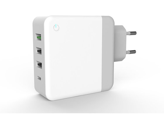 4 Ports Quick Charge 3.0 Usb C Wall Charger With Eu / Us Plug For Smart Desktop