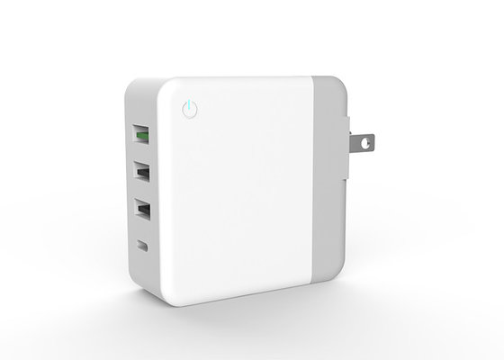 Four Ports QC 3.0 Smartphone Wall Charger , Usb C Phone Charger Lightweight