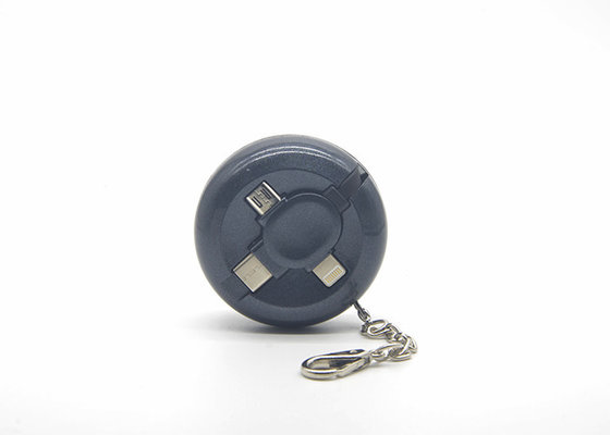 1M Length Portable MFI Lightning Cable , Retractable Iphone Cable With Keychain