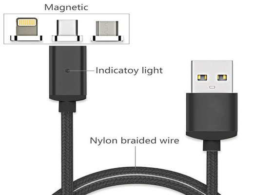 3.3 Feet Super Magnetic Phone Charging Cable Type - C Micro Usb Lightning 3 In 1