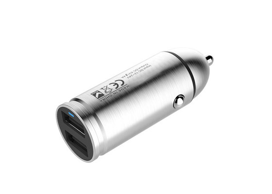 Fast 12v Dual Port Usb Car Charger Adapter / In Car Phone Charger 3.1A 4.8A