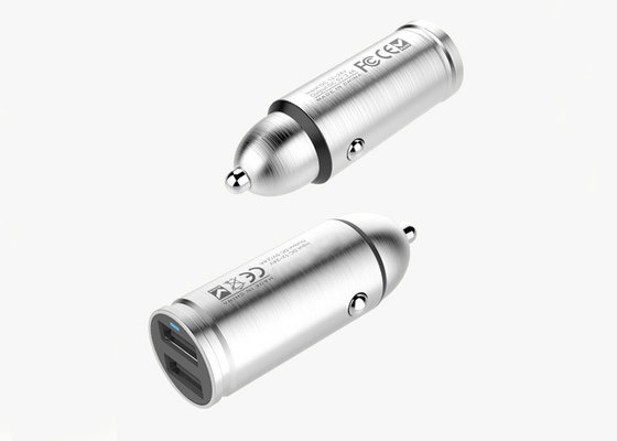 Fast 12v Dual Port Usb Car Charger Adapter / In Car Phone Charger 3.1A 4.8A
