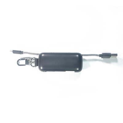 Mfi power bank with key chain 2600mah to 5200mah built-in lightning cable
