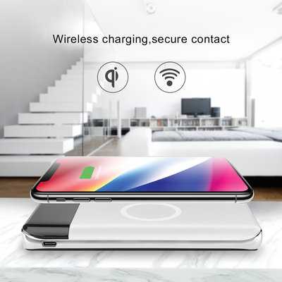 10000mAh Portable power bank Charger QI Wireless Charging Pad for For iPhone ,Samsung and More with 2 USB Outputs 5V 2.1