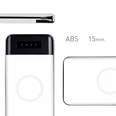 10000mAh Portable power bank Charger QI Wireless Charging Pad for For iPhone ,Samsung and More with 2 USB Outputs 5V 2.1