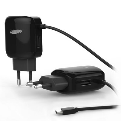 18W Double Port USB Type C Charger USB C Port Built In Type C Cord