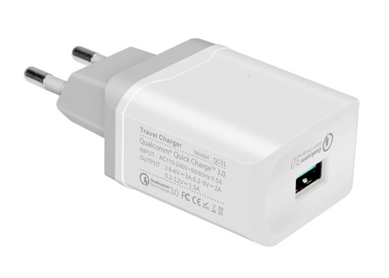 3.0 Quick Mobile Phone Charger , Single Port Travel Samsung S6 Fast Charger Adapter