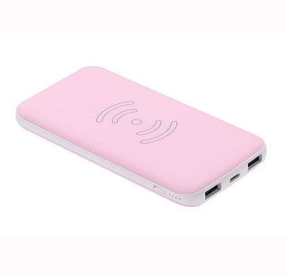 2018 New Wireless Charger Polymer 8000 mAh Power Bank with 2 usb output