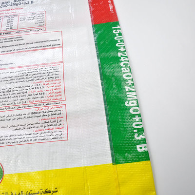Puncture Resistant Block Bottom PP Woven Packaging Bags With Side Seal 25kg