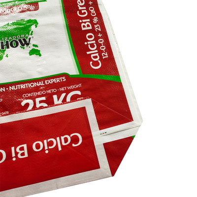 25kg Block Bottom PP Woven Bags For Fertilizer / Grass Seed / Animal Feed Packing