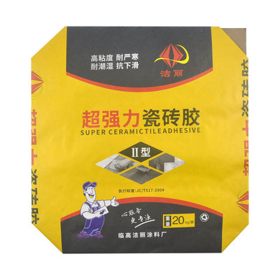 Multiwall Paper External Valve Sack 20kg Tile Grouts Packing Custom Printed