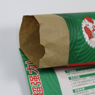Water Resistant Kraft Paper Valve Bag Offset Printing For Seeds / Fertilizer / Flour