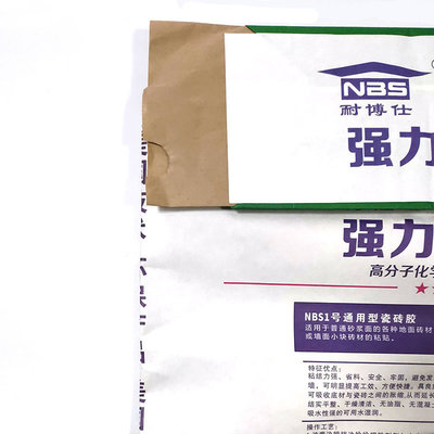 Valve Type 15kg Load Kraft Paper Laminated Bags for Packaging Tile Adhesive