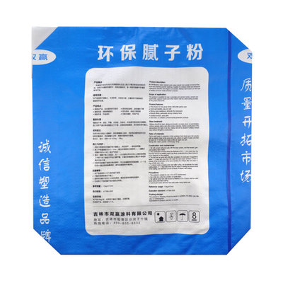 Valve Type PP Cement Bags , Polypropylene Woven Putty Powder Packaging Bag