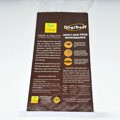 Eco Friendly BOPP Laminated Bags , Side Gusset Animal Feed Bags High Strength