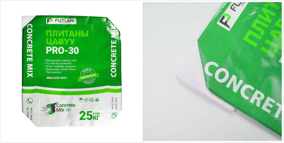 Concrete Materials Square Bottom PP Valve Bag , Polypropylene Cement Bags