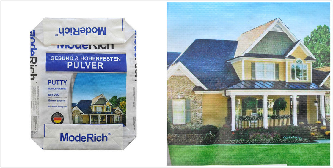 Waterproof PP Woven Sack Bags , Tile Adhesive Polypropylene Packaging Bags