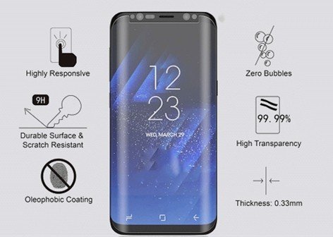 Scratch Resistant 3D Curved Tempered Glass Screen Protector Samsung Galaxy S8