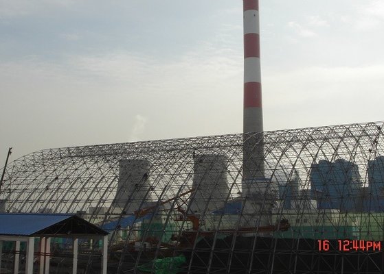 Prefabricated Steel Space Frame Structures / Architecture Chemical Plant Coal Shed
