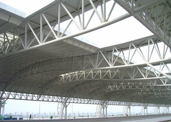 Professional Steel Pipe Trusses Railway Station Stand Shed Painted Or Galvanized
