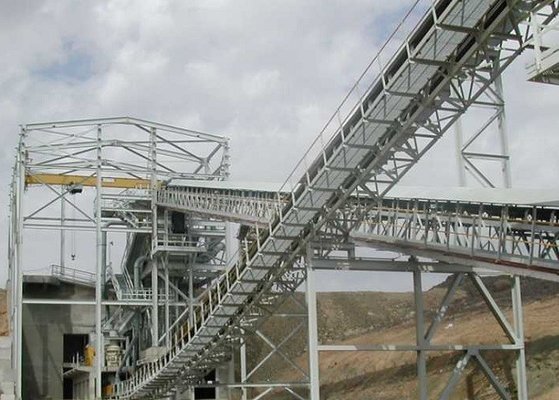 Mining Industry Belt Conveyor Structure / Prefabricated Steel Structures Anti Seismic