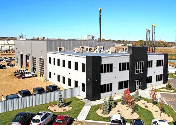 SCB012 Pre Built Metal Buildings / Steel Frame Fabrication With Mezzanine