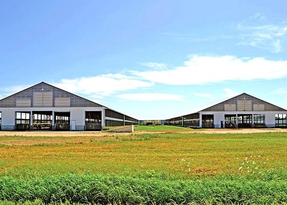 Steel Structure Rotary Milking Parlor / Livestock Shelter Kits Bolts Connection