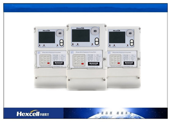 Three Phase Electronic Energy Meter , Smart Remote Prepaid Electricity Meter