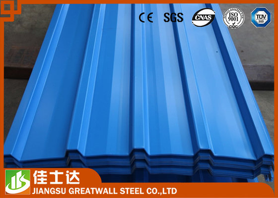 Hot Dipped Galvanized Metal Roofing Panels Color Steel Tile , Ral5012 Sea Blue