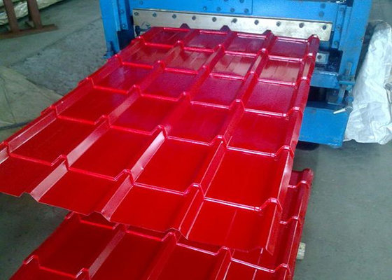SPCC Zinc Corrugated Steel Sheets Color Coated Roofing Sheet In Green , Orange