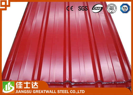 Color Coated Galvanized Coils Corrugated Steel Sheets For House , Factory , Hotel