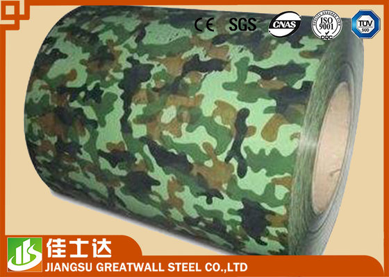 Building Exterior Corrugated Metal Roof Panels With Camouflage / Bright Red / Sea Blue