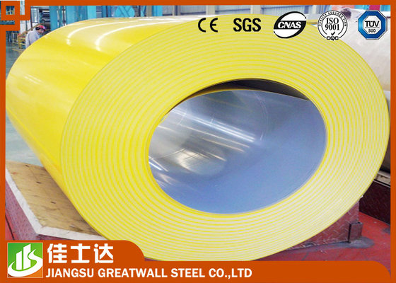 Yellow / Light Gray Color Steel Coil For Warehouse , SGCC DX51D JIS S350 JD+Z