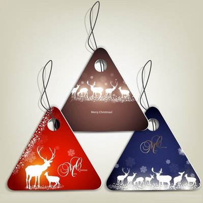 ペーパーはクリスマスのギフトのためのロープ/ひもが付いているこつの札を印刷しました