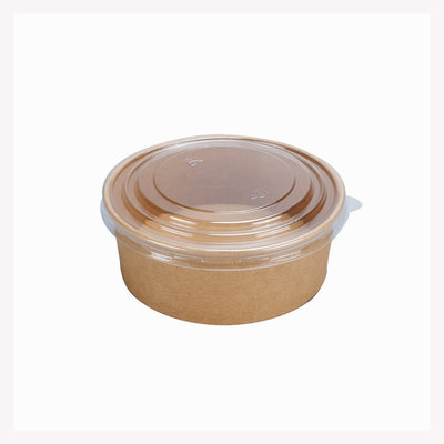 Disposable packaging box great capalibity round kraft paper fast food soup bowl with top lid supplier