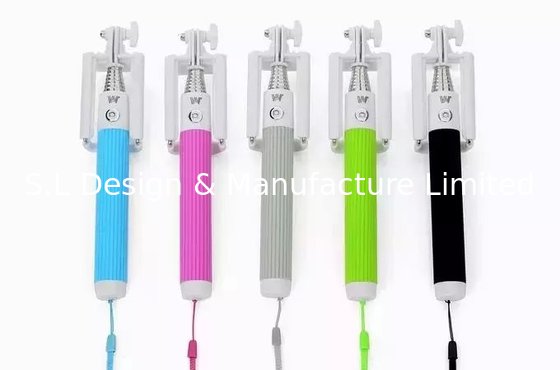 promotional gift customized silicone cartoon selfie stick with cable supplier