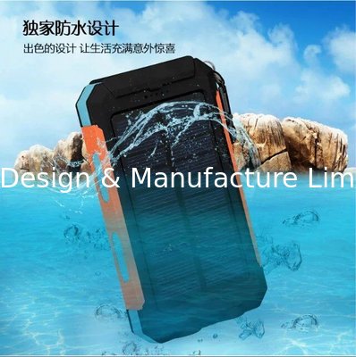 waterproof SOS led light 10000mah solar power bank with buckle supplier