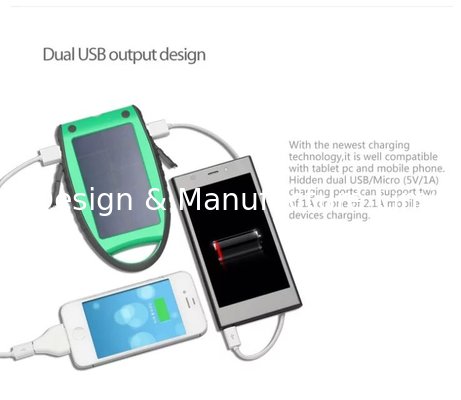 New type Customized color and logo real capacity 5000mah portable solar power banks for mobile phones and USB devices supplier