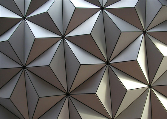 PVDF Coated 3D Stand-up Aluminum Cladding Panel with Silver Grey Color