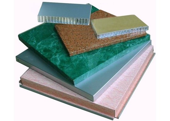 Insulated Curtain Wall Cladding 10mm / 20mm PVDF Aluminum Honeycomb Sandwich Panel with Marble Colors