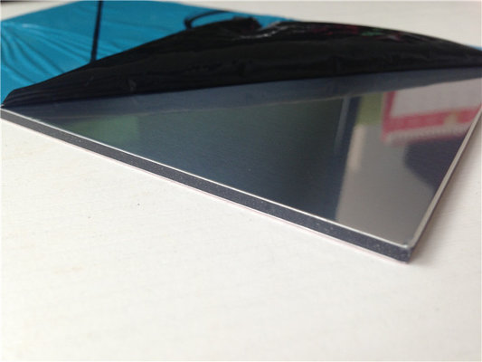 commercial Silver Mirror Aluminum Composite Panel / Board For Exterior / Cladding