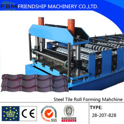 Aluminum Sheet / Steel / Color Alu Coil Glazed Tile Roll Forming Machinery Driven By Chain