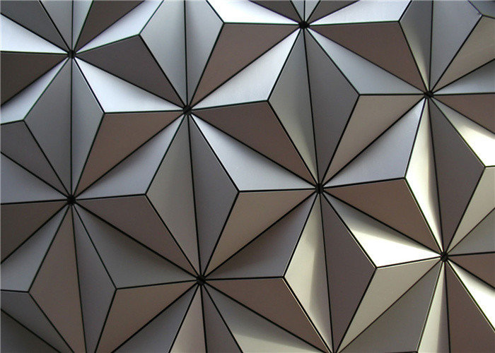 PVDF Coated 3D Stand-up Aluminum Cladding Panel with Silver Grey Color