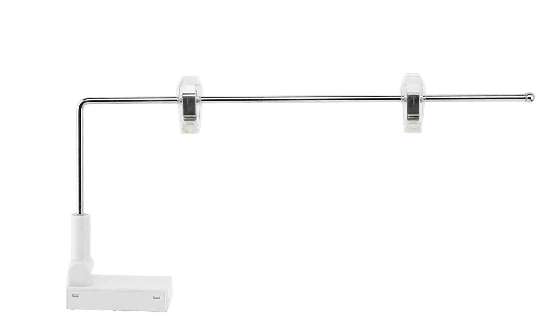 Metal Substantial Magnetic Sign Holders 250mm Aluminium Pipe for Shelf with 2 Hooks