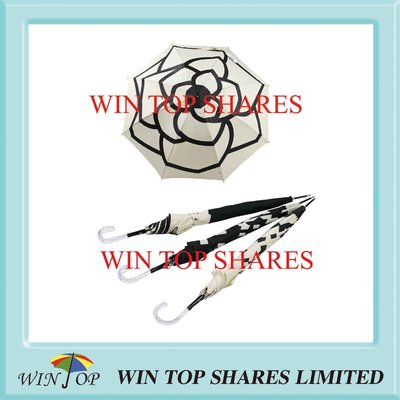 China All Over Panels Imprint Hook J Crystal Handle Umbrella supplier