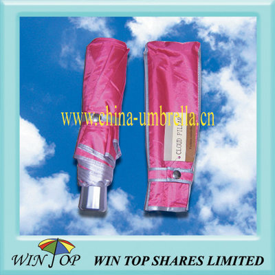 China 21" 3 Fold Red UV Umbrella supplier